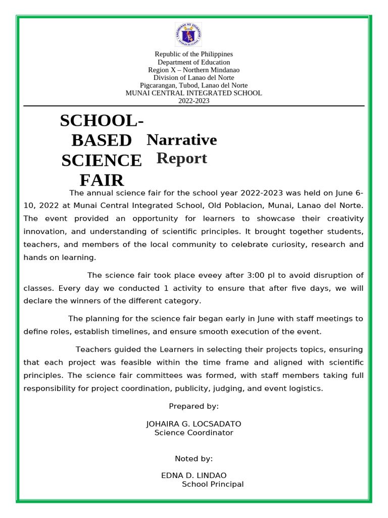 Narrative Report NLC | PDF