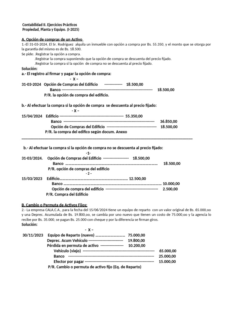 Conta - II - Prop, Planta y Equipo (Practica-2025 | PDF | Depreciación | Servicios financieros