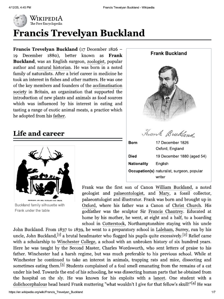 Francis Trevelyan Buckland story | PDF
