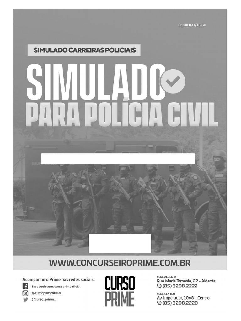 2º. Simulado - PC-CE - Prime | PDF | Crimes | Crime e Violência