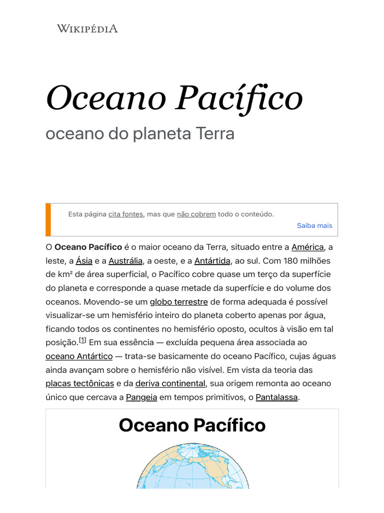 Oceano Pacífico – Wikipédia, a enciclopédia livre | PDF | Oceano ...