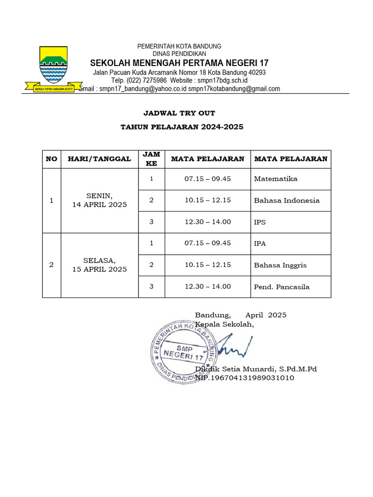 JADWAL TRY OUT 2025(1) | PDF