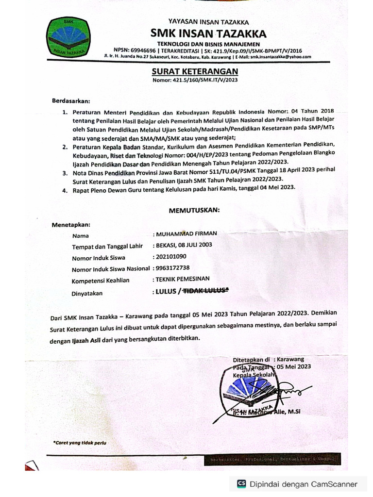 SURAT KETERANGAN FIRMAN.pdf | PDF