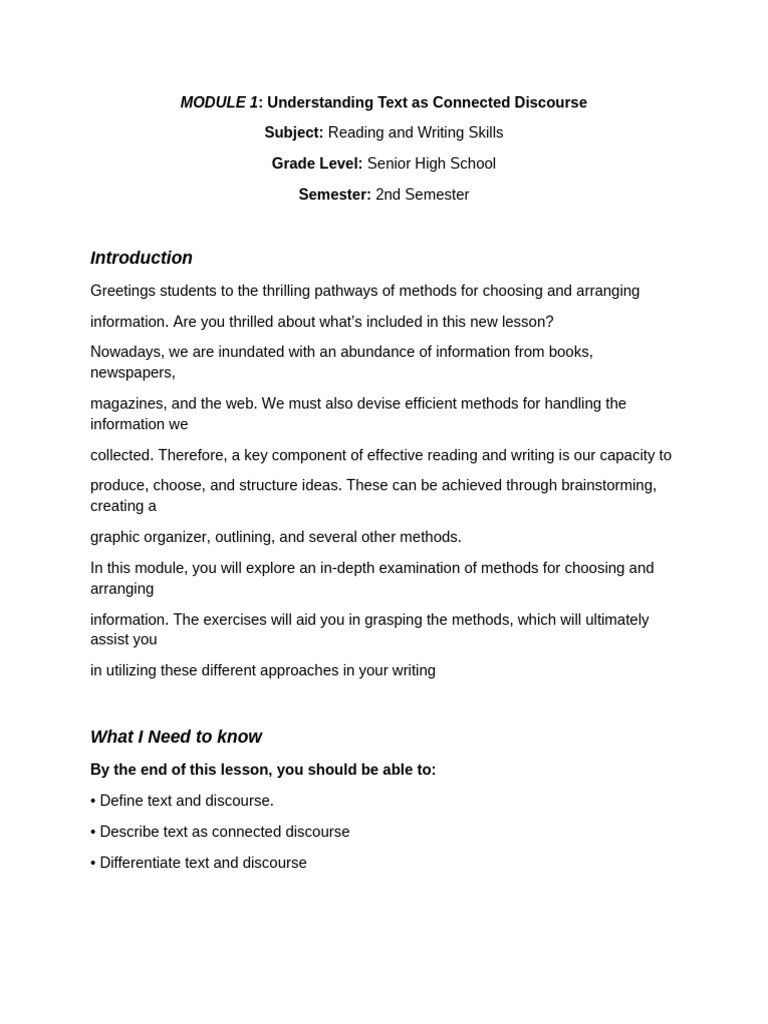 Text As Connected2 Discourse | PDF | Semantics | Narrative