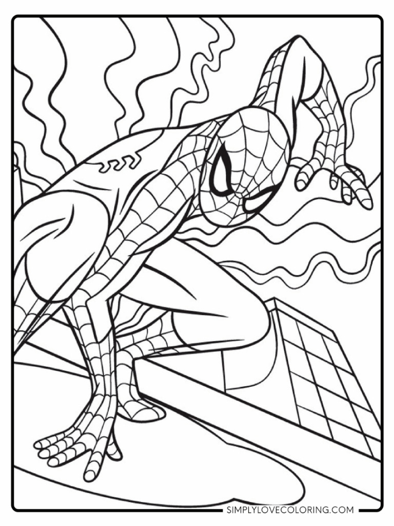 Spider Man On Building Spiderman Coloring Pages | PDF