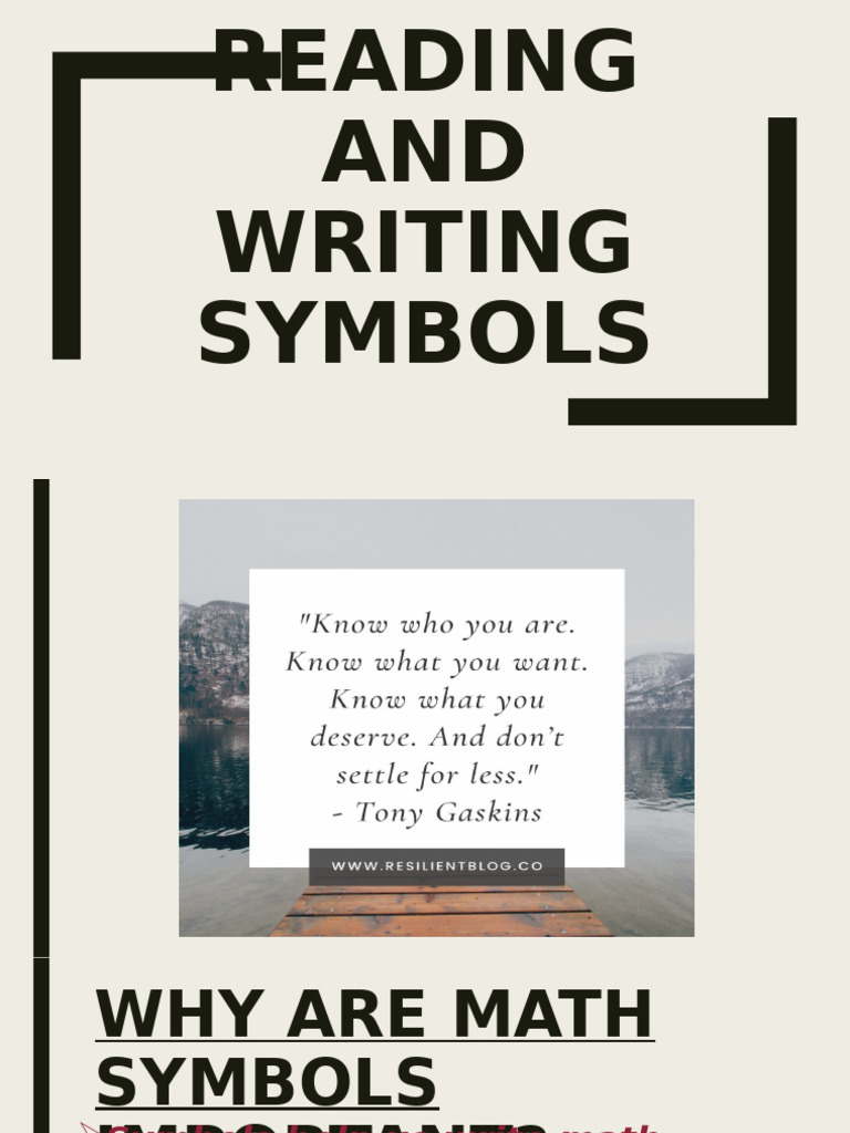 Mid 1reading and Writing Symbols | PDF