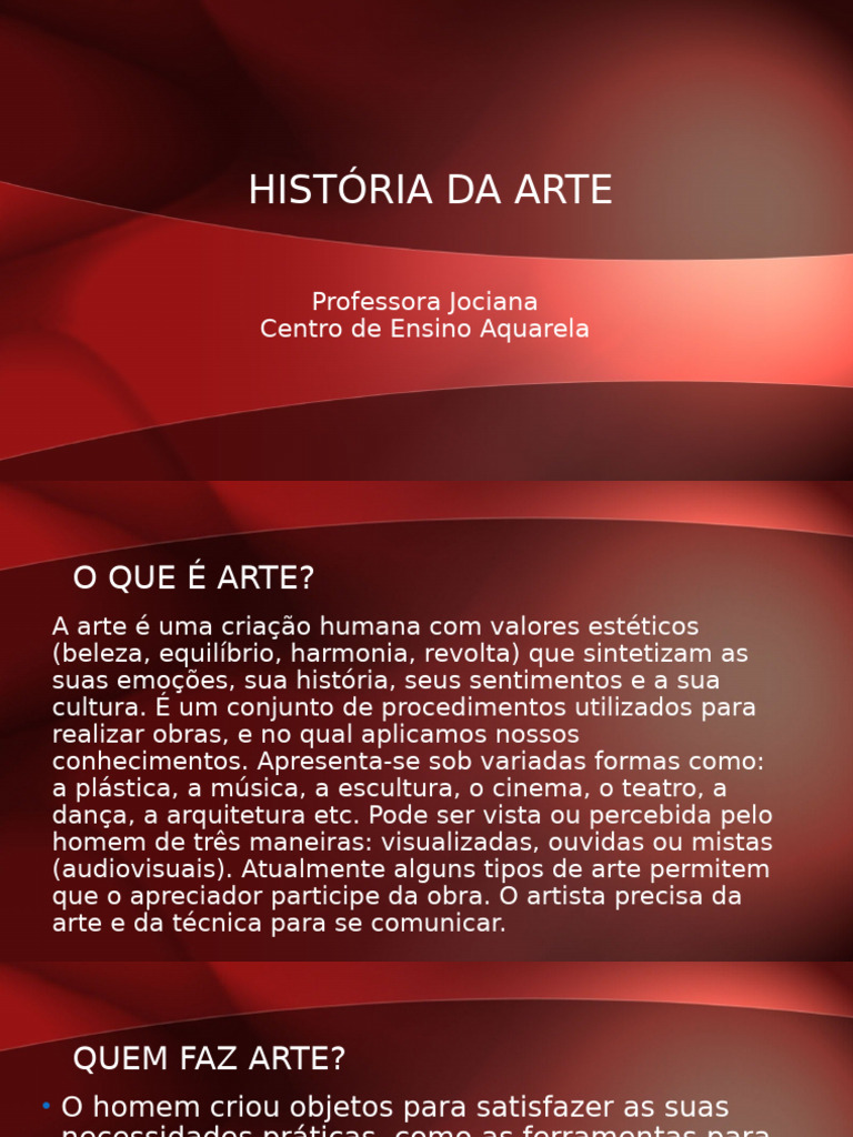 HISTÓRIA DA ARTE Aula Slide | PDF | Leonardo da Vinci | Arquitetura gótica