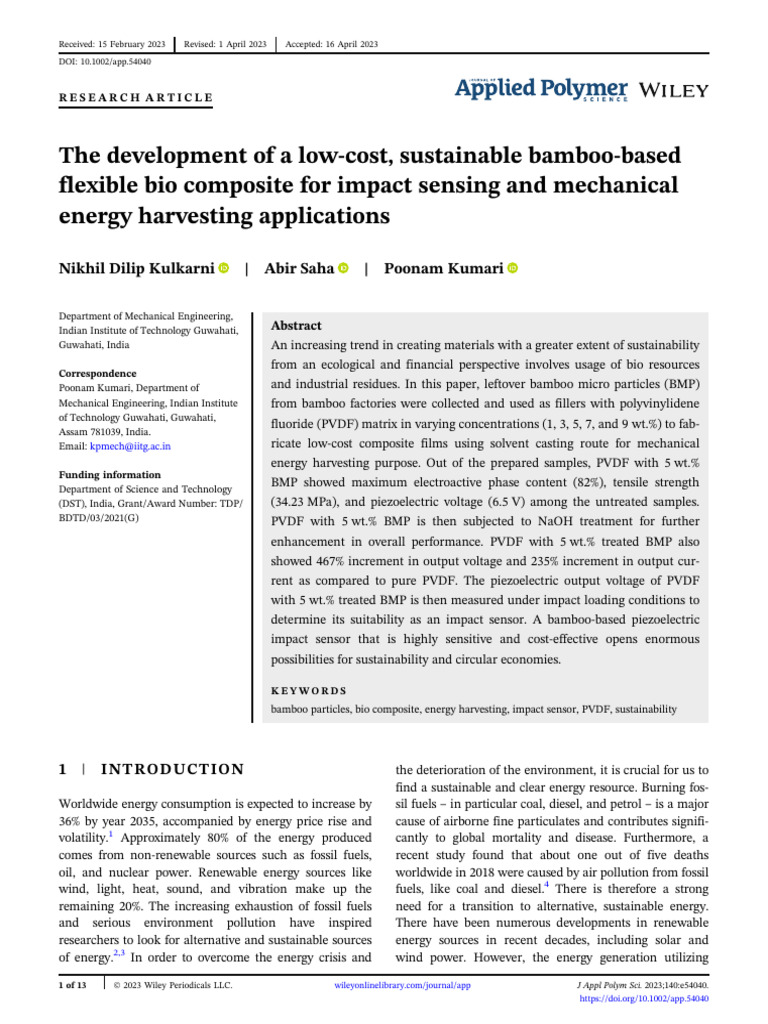 The Development of A Low-Cost Sustainable Bamboo-B | PDF ...
