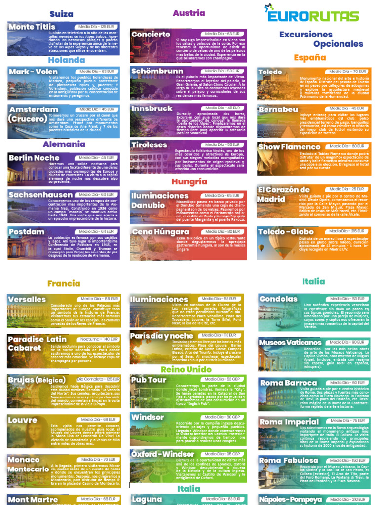 Triptico Actividades Opcionales 2024 | PDF | París | Palacio de Versalles