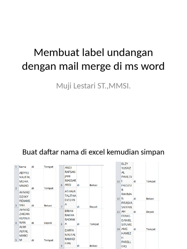 Membuat Label Undangan Dengan Mail Merge Di Ms | PDF