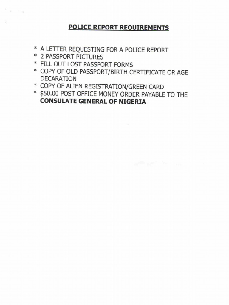 Police Report Requirements | PDF