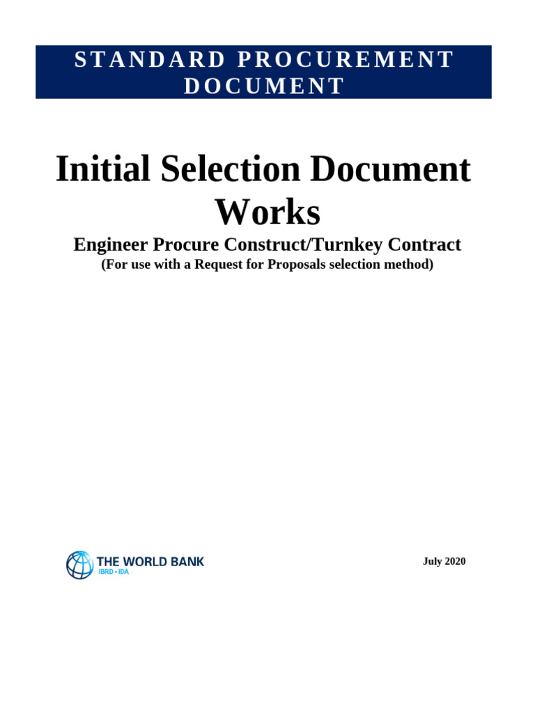 Engineer Procure Construct EPCInitial Selection Document | PDF | Loans | Joint Venture