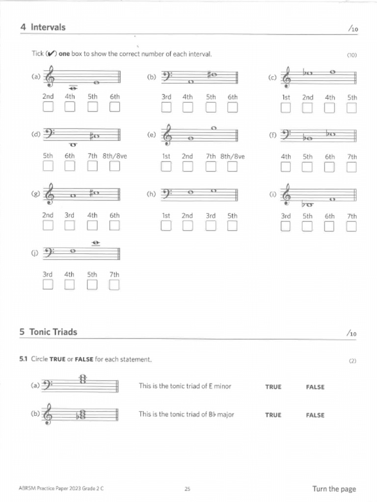 ABRSM Grade 2 - Practice Paper-25 | PDF