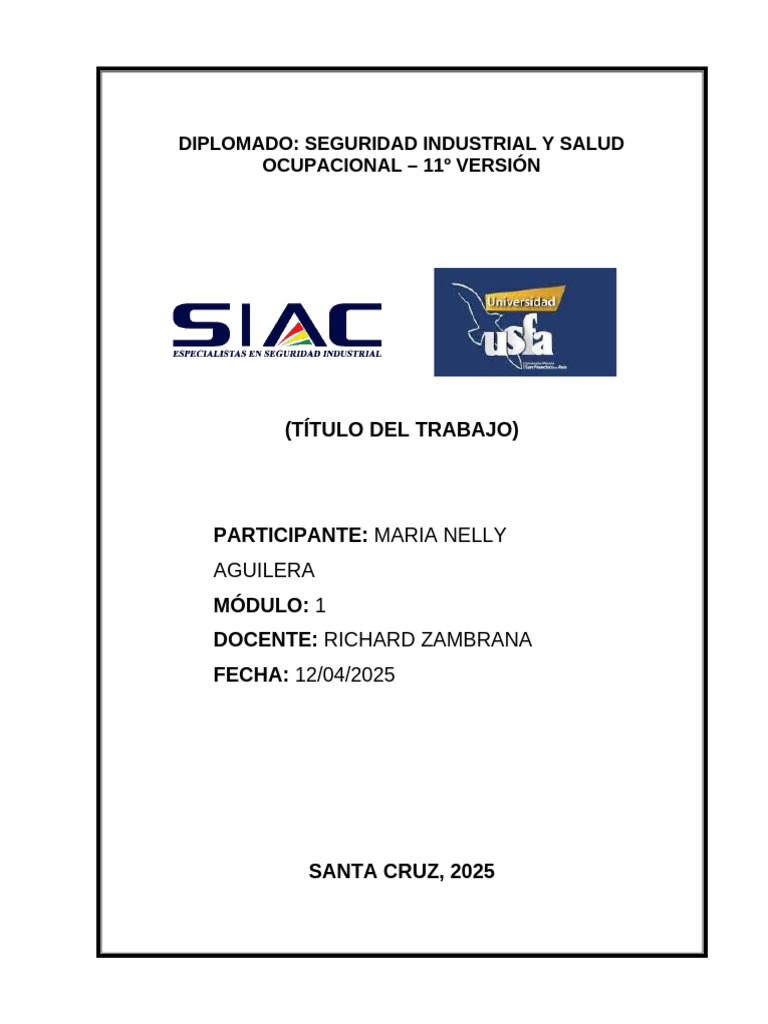 Prácticos Siac - Usfa | PDF | Seguridad y salud ocupacional