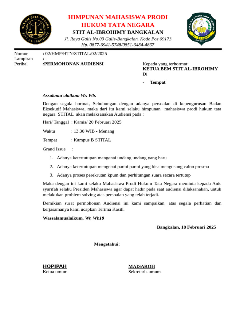 SURAT AUDIENSI | PDF