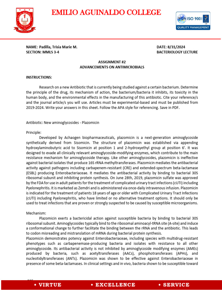 Advancements in Plazomicin Antibiotic | PDF | Beta Lactamase | Bacteria