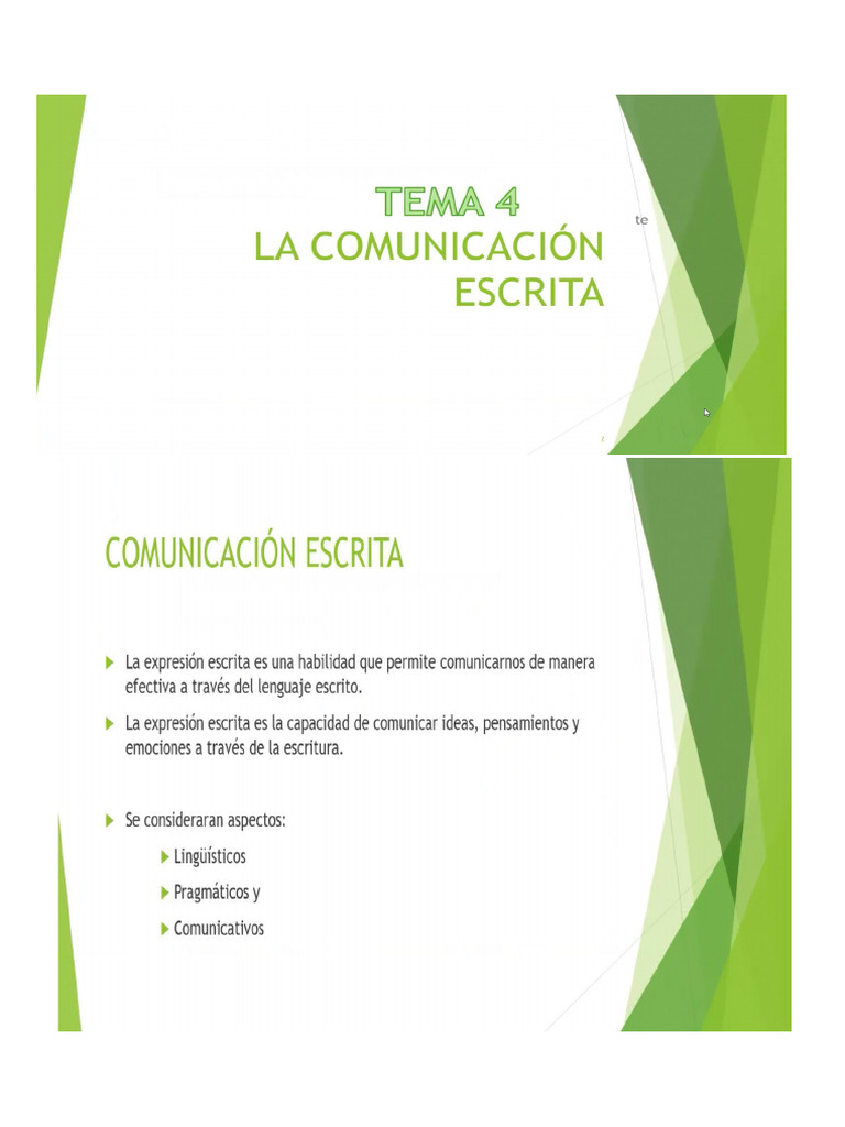 Expresion Oral y Escrita Tema4 | PDF