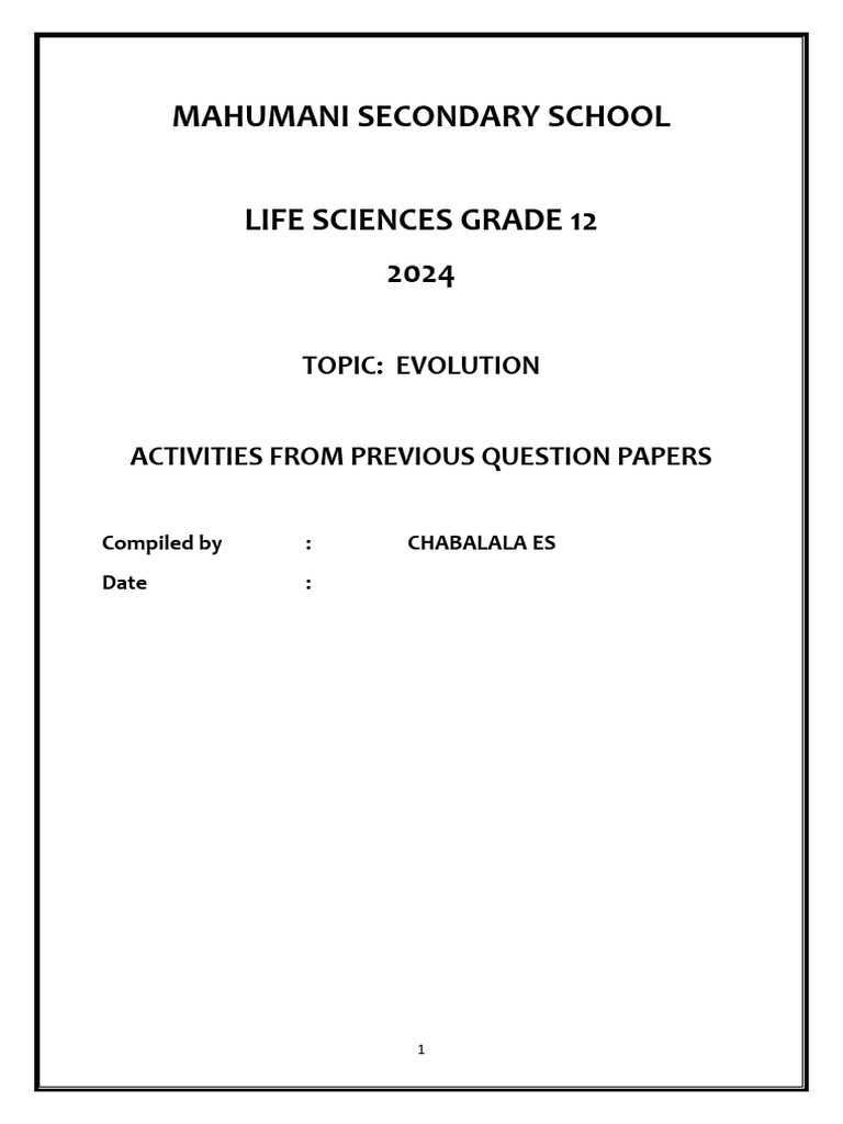 Terminology Paper 2 Evolution Grade 12 - 083512 | PDF | Evolution | Species
