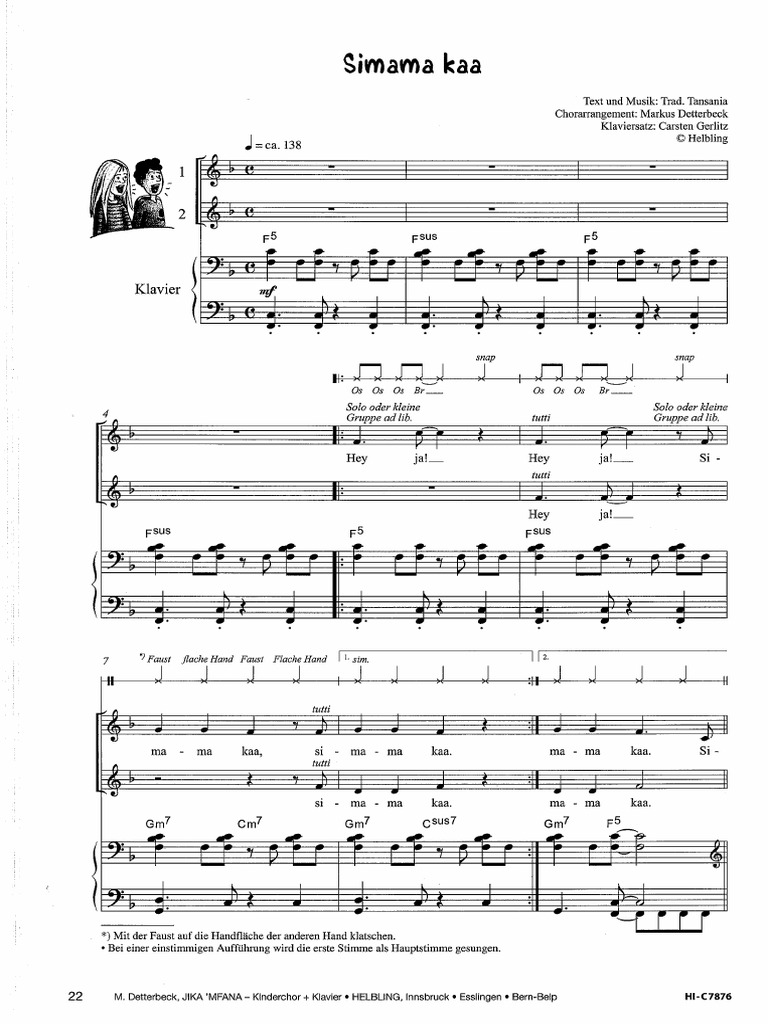 Simama kaa SA . Arr. Detterbeck | PDF