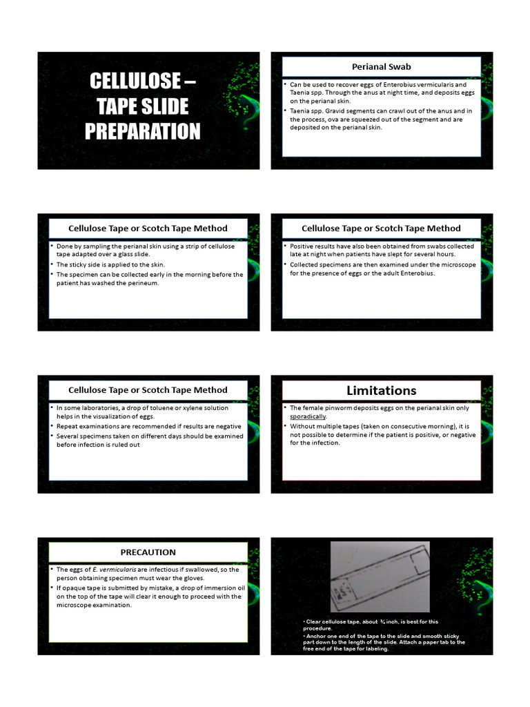 Cellulose Tape Method for Pinworm Detection | PDF