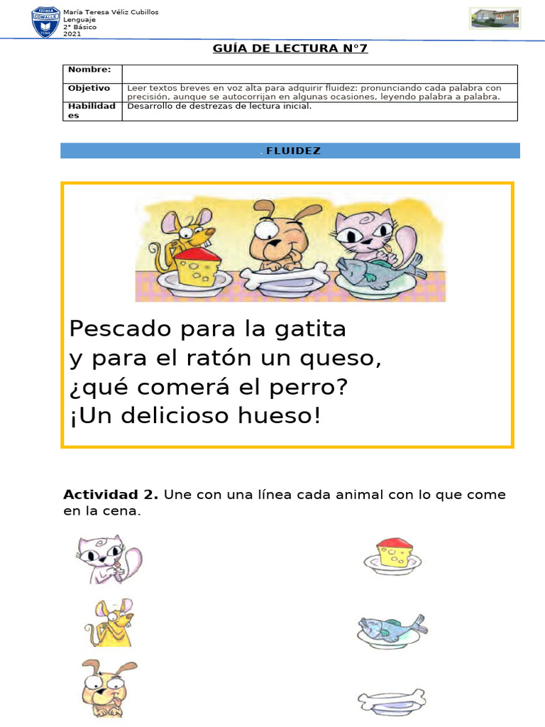 Guías Fluidez y Comprensión.7 | PDF | Cognición | Aprendizaje