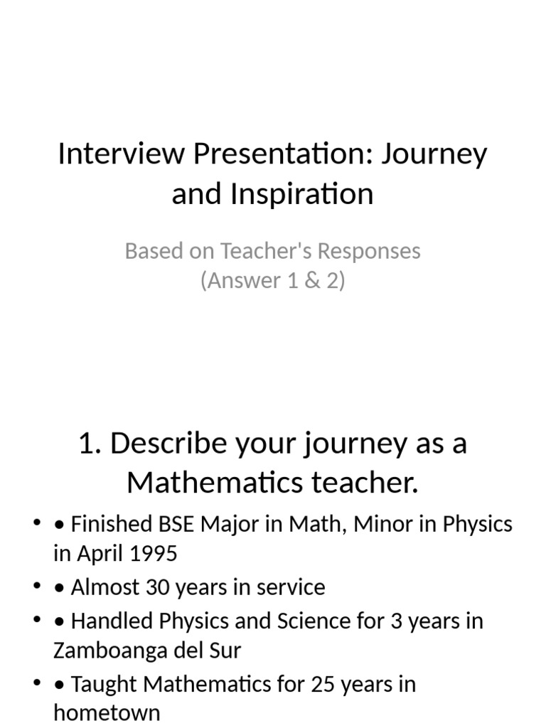 Math Teacher Interview Part1 2 | PDF