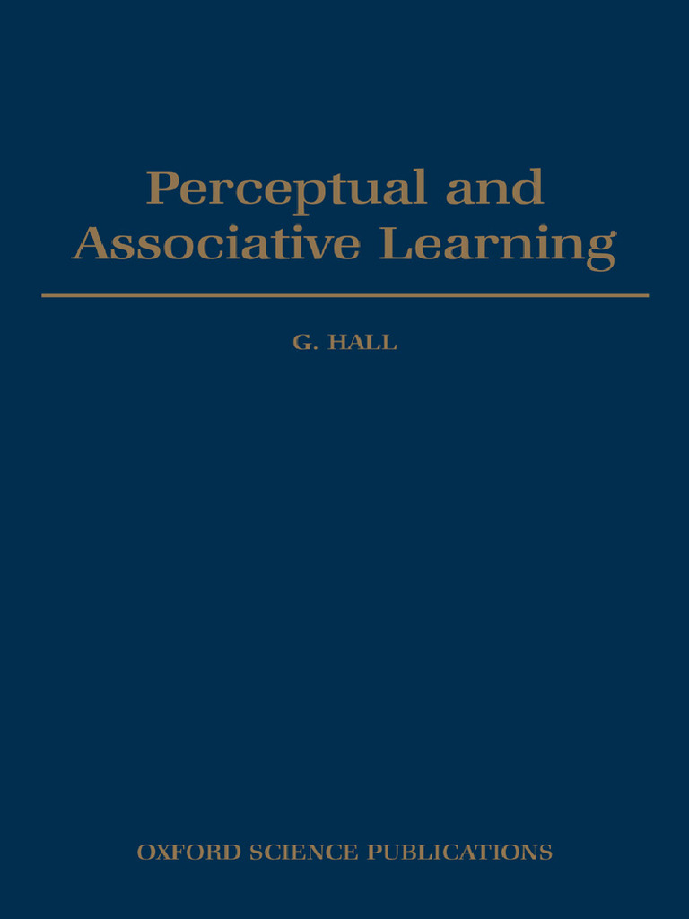 Perceptual and Associative Learning(Z-Lib.io) | PDF | Classical Conditioning | Learning
