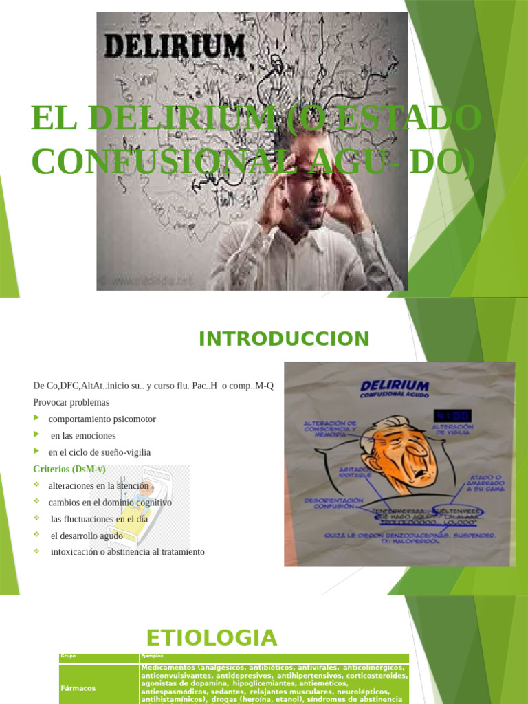Delirium | PDF | Enfermedades y trastornos humanos | Especialidades Medicas