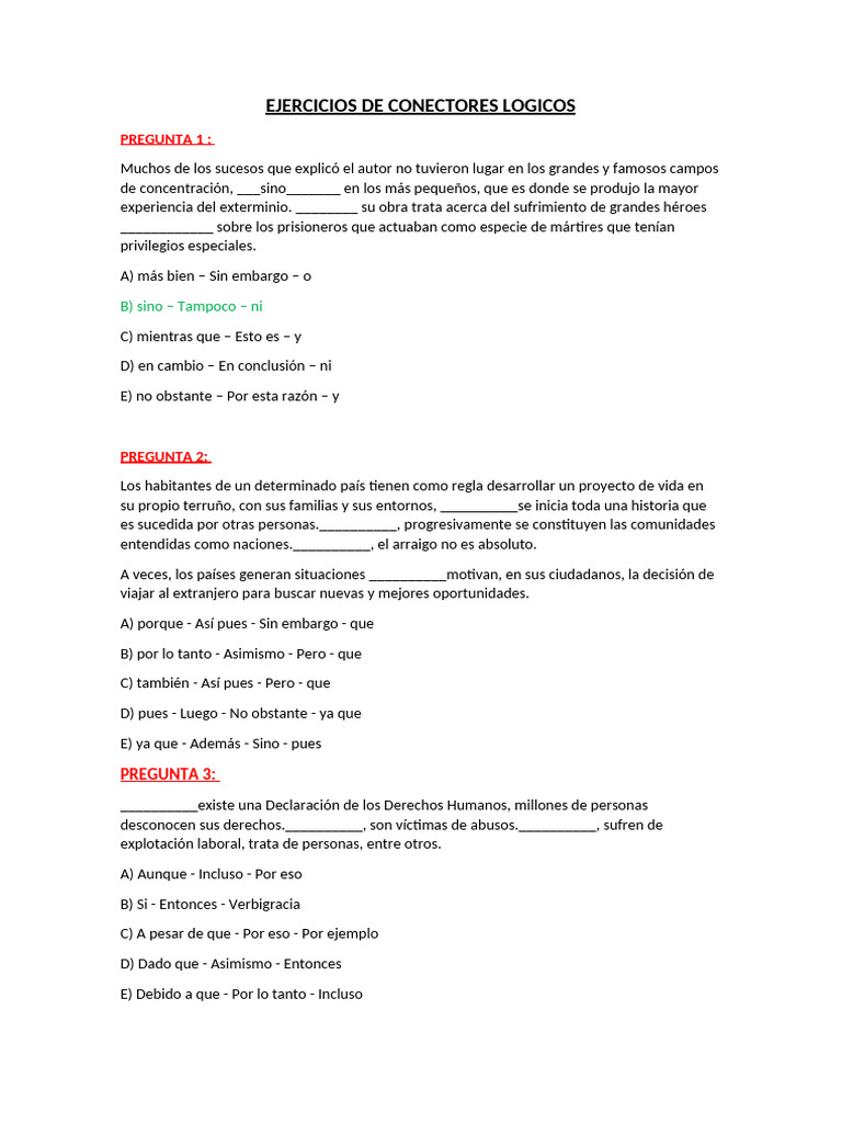 11 Ejercicios de Conectores Logicos (1) | PDF