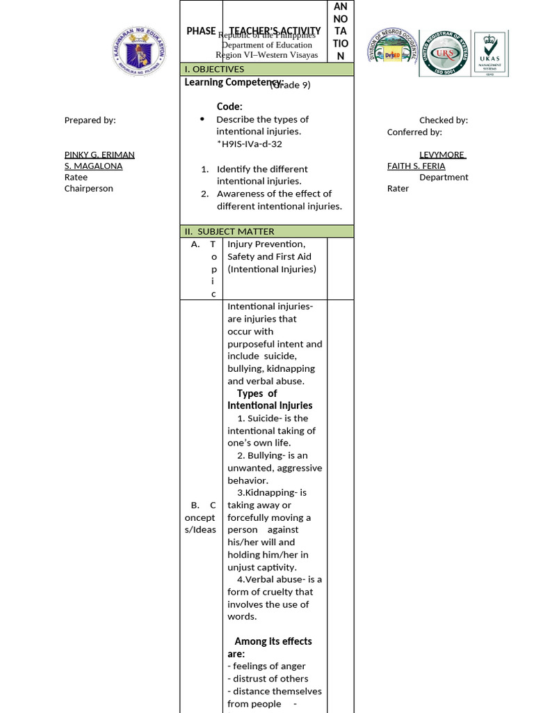 Cot2 Lesson Plan in Health | PDF | Social Psychology | Psychological ...