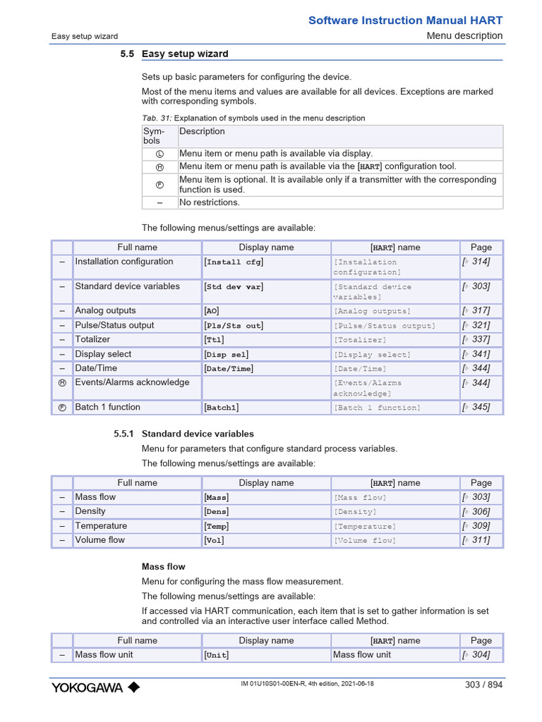 Software (Hart) Rotamass[303-415] | PDF | Menu (Computing) | Temperature