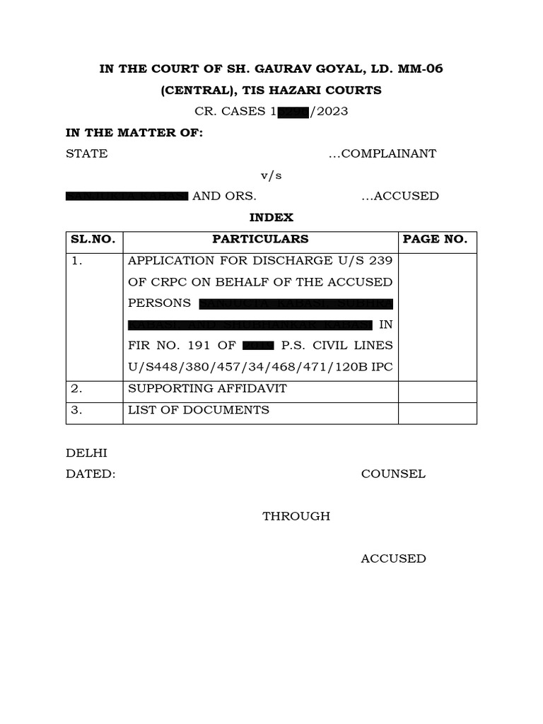 Application For Discharge | PDF | Affidavit | Lawsuit