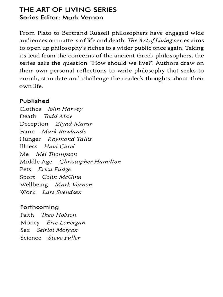 Death (Art of Living) (Todd May) | PDF