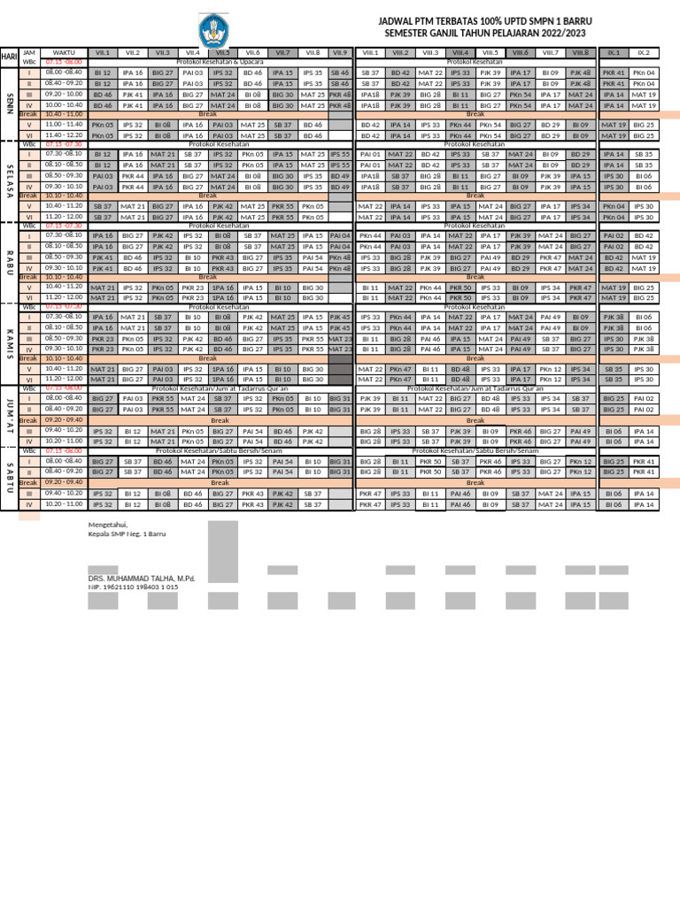 Roster Semester Genap 2024-2025 Revisi 2 | PDF