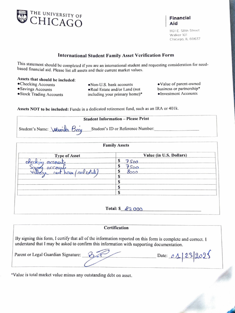 asset verification form | PDF | Business | Personal Finance