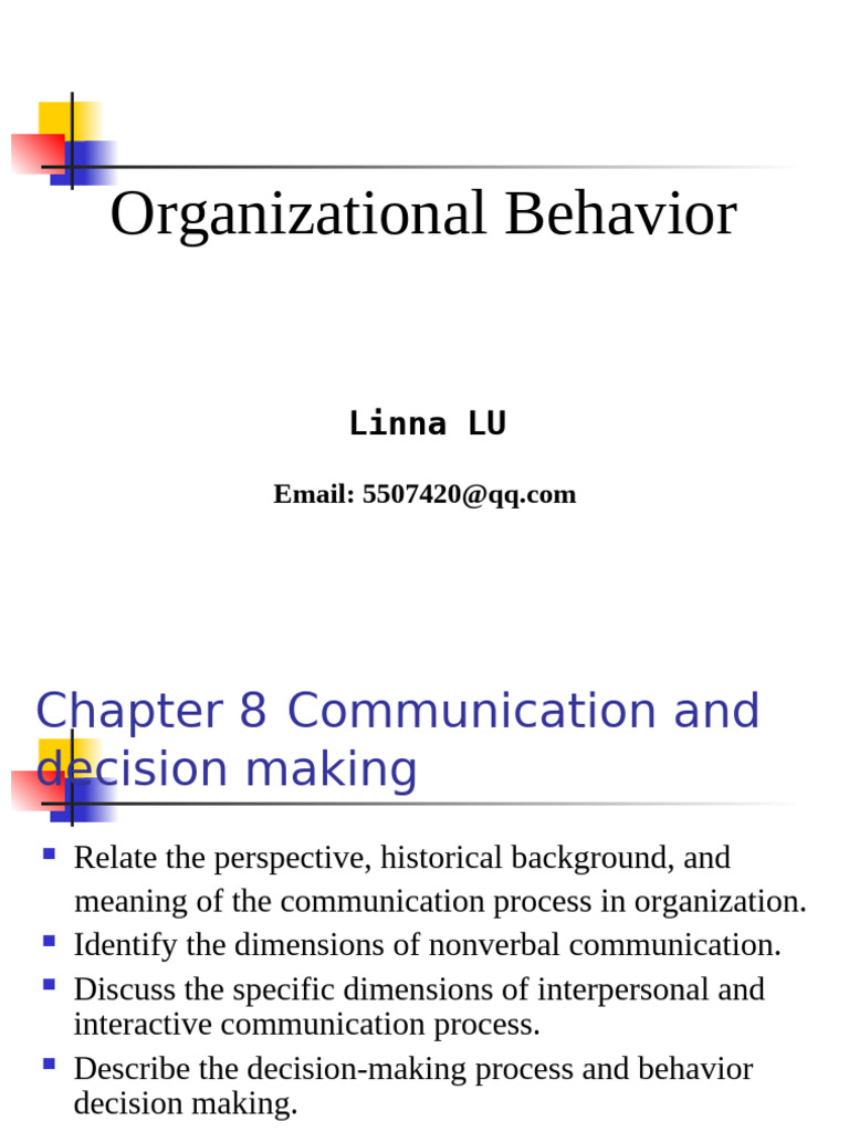 Organizational Behavior Chapter 8 9 | PDF | Communication | Creativity