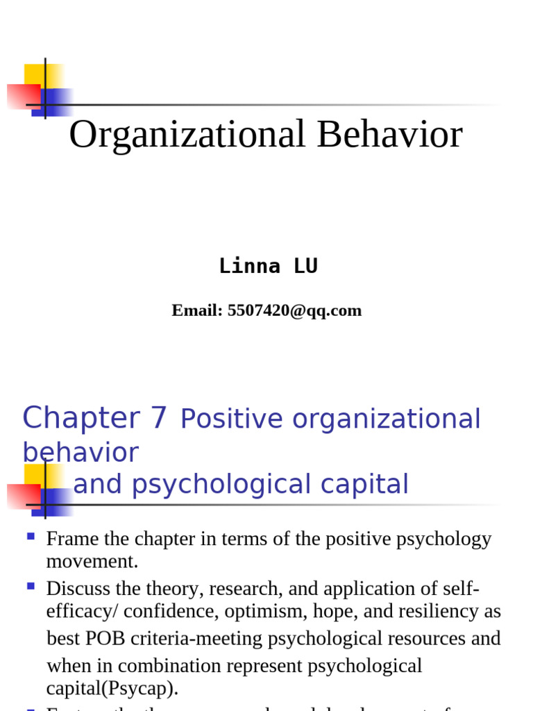 Organizational Behavior-Chapter 7 | PDF | Self Efficacy | Psychology