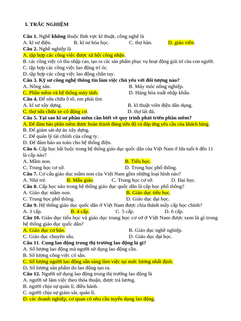 ÔN TẬP CN 9 | PDF