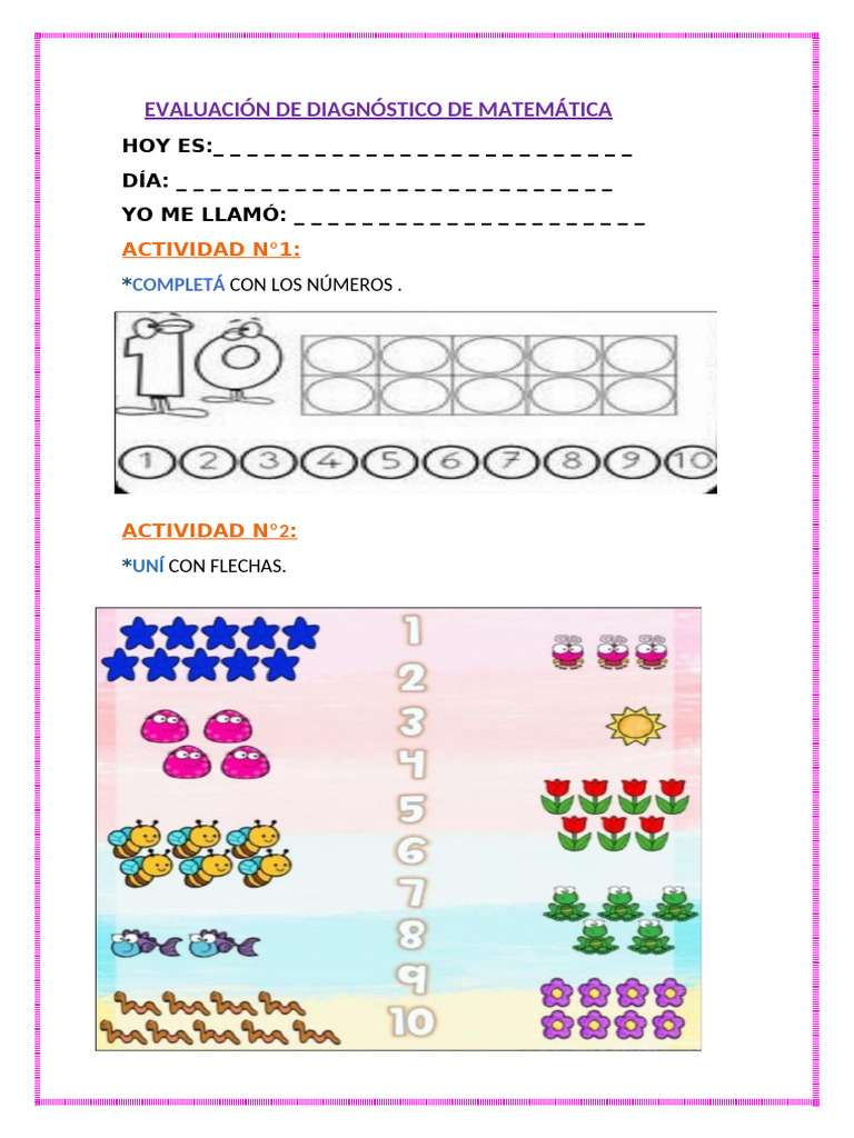 Eval Diag Mat 1grado 2025 | PDF