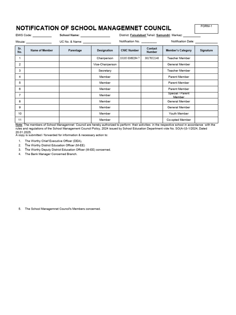 School Management Councils Notification | PDF