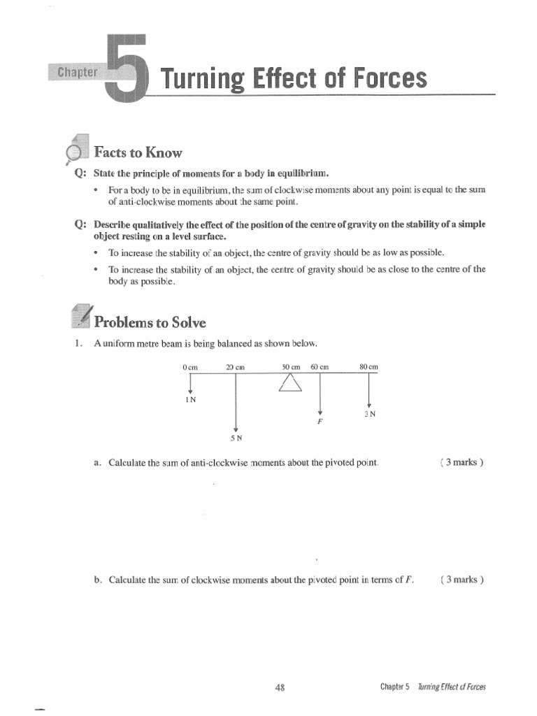 Chapt 5 Turning Effect of Forces (1) | PDF