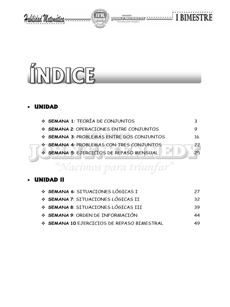 HABILIDAD MATEMATICA - 5° PRIM I AL IV BIMESTRE | PDF | Conjunto (Matemáticas) | Número natural
