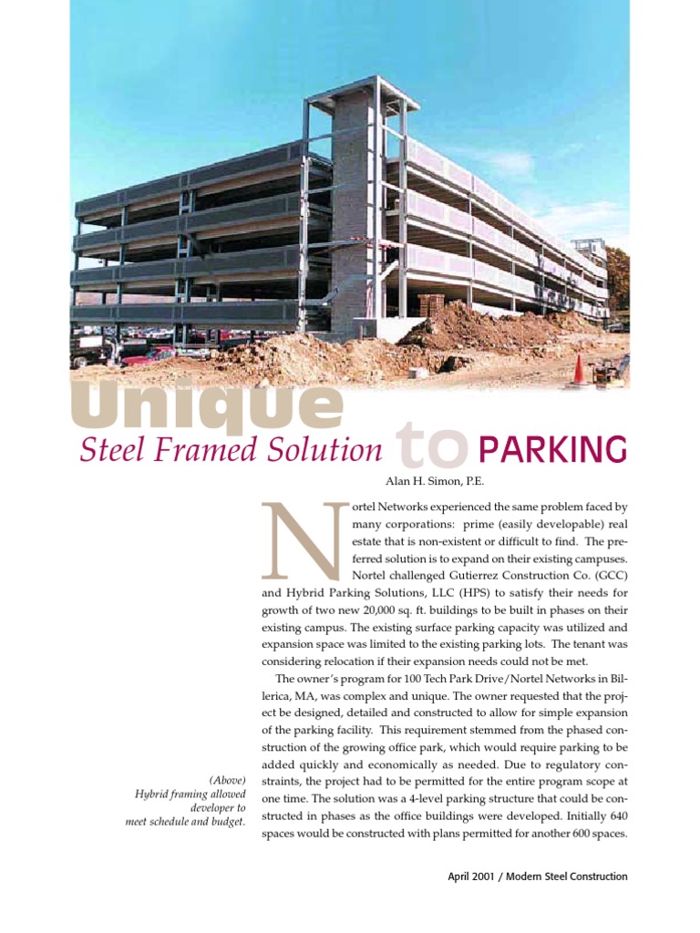 Steel Framed Parking Structure | PDF | Precast Concrete | Structural ...