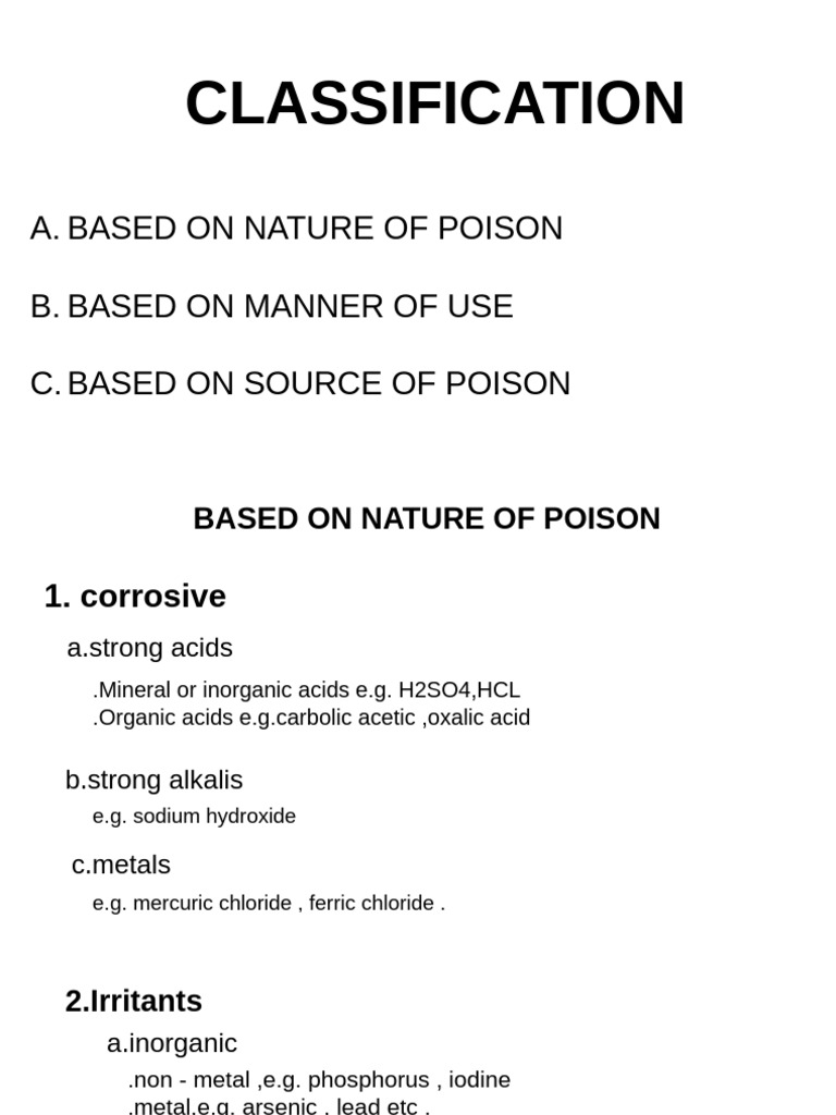Classification of Agricultural Poisons | PDF