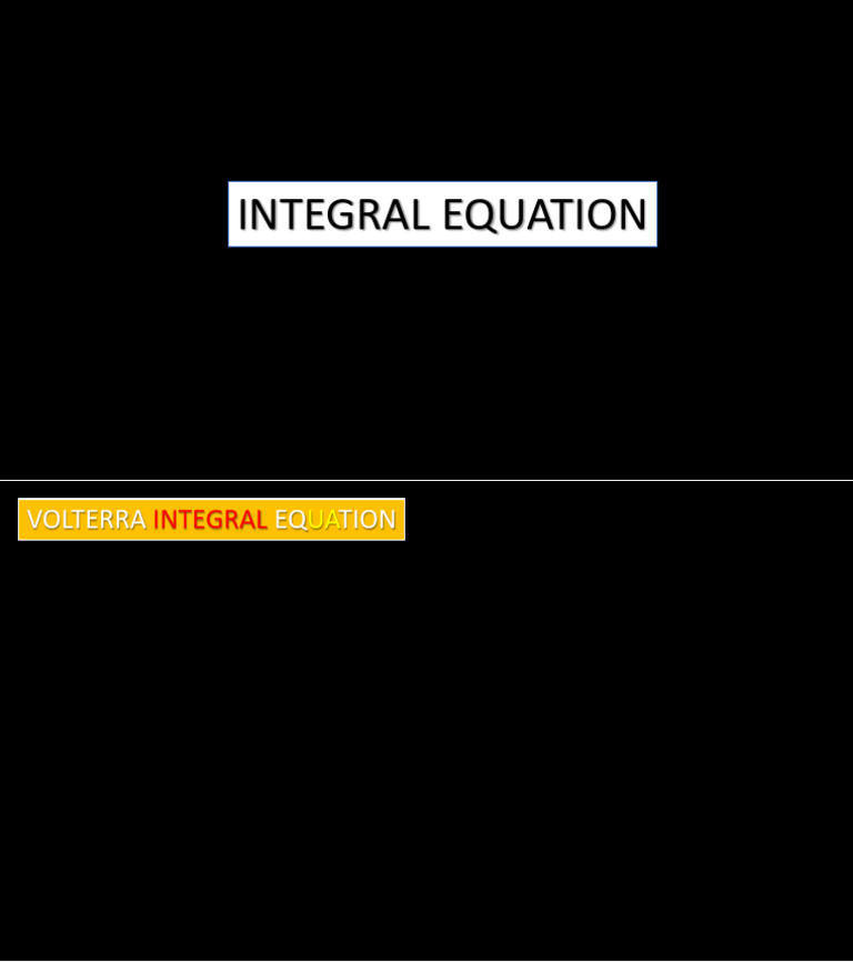 Volterra Integral Equation Explained | PDF