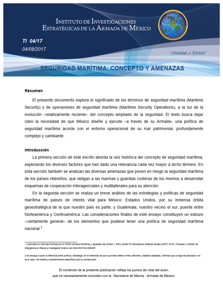 Seguridad marítima: concepto y amenzas | PDF | Mar | Marinas