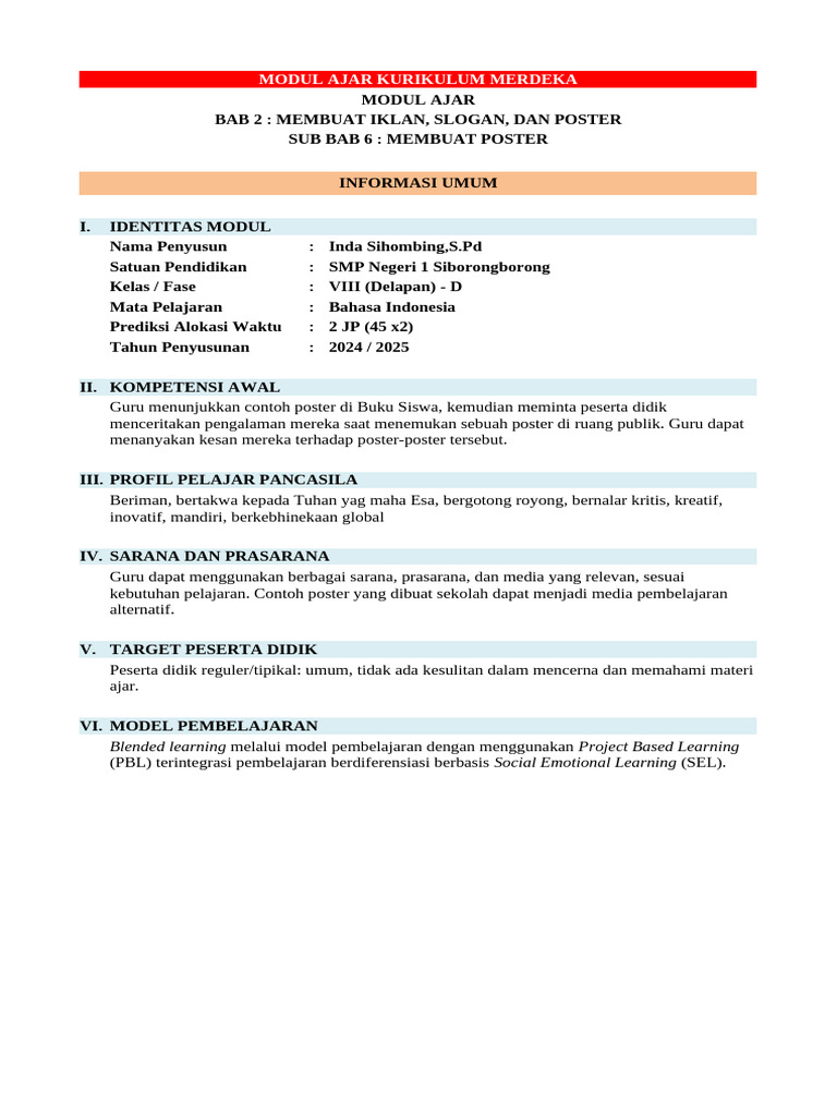 Panduan Membuat Poster Kreatif SMP | PDF