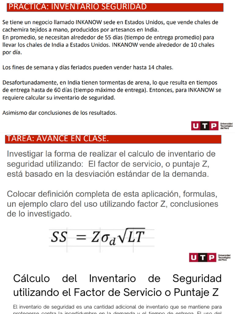 SEMANA 11 Cálculo Del Inventario de Seguridad Utilizando El Factor de ...