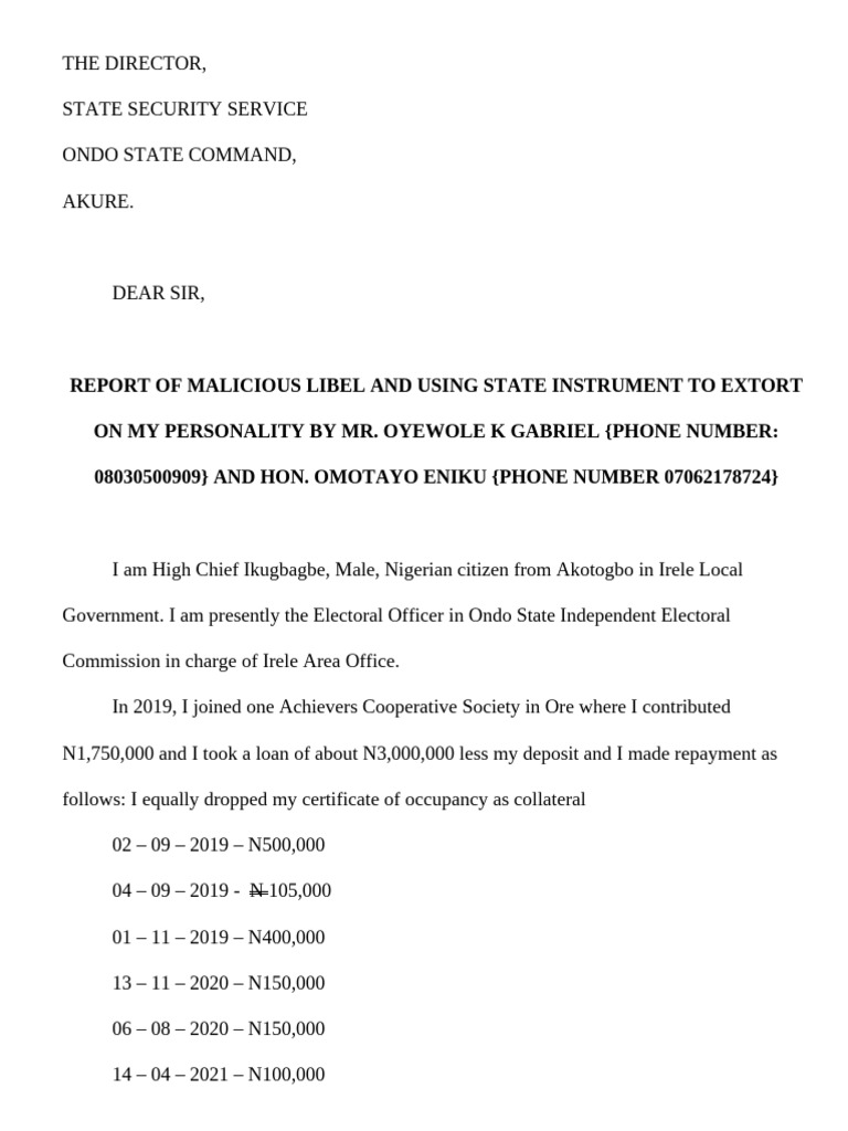 Report on Extortion and Libel Case | PDF | Personal Finance | Banking