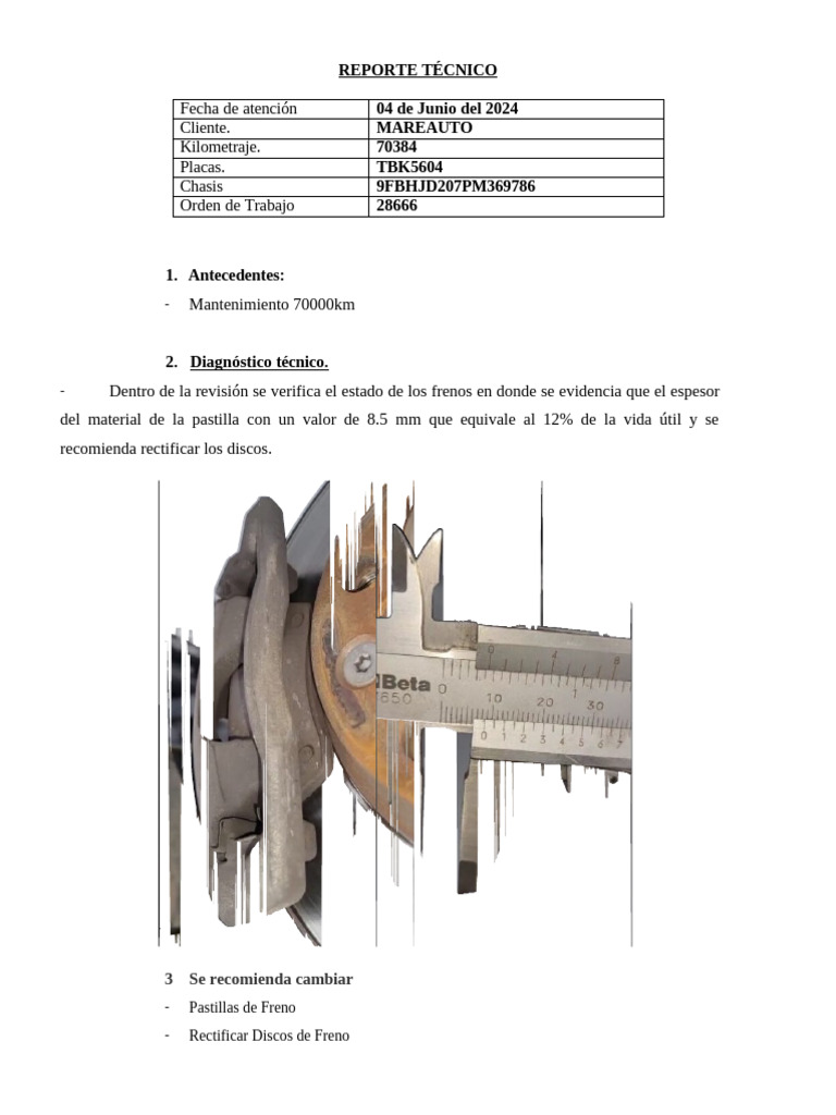 TBK 5604 PASTILLAS Y RECTIFICADO | PDF